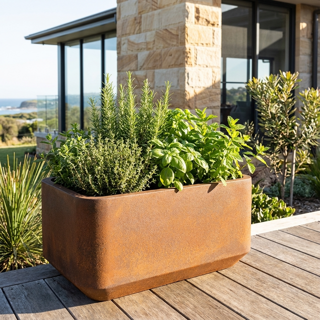 Rust Harper Trough - 45cm | Buy Online Australia – Nursery Near Me